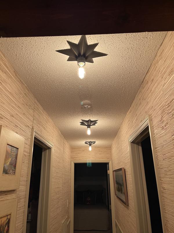 allen + roth 1 -Light 13.98-in Antique Bronze Flush Mount Light in the ...