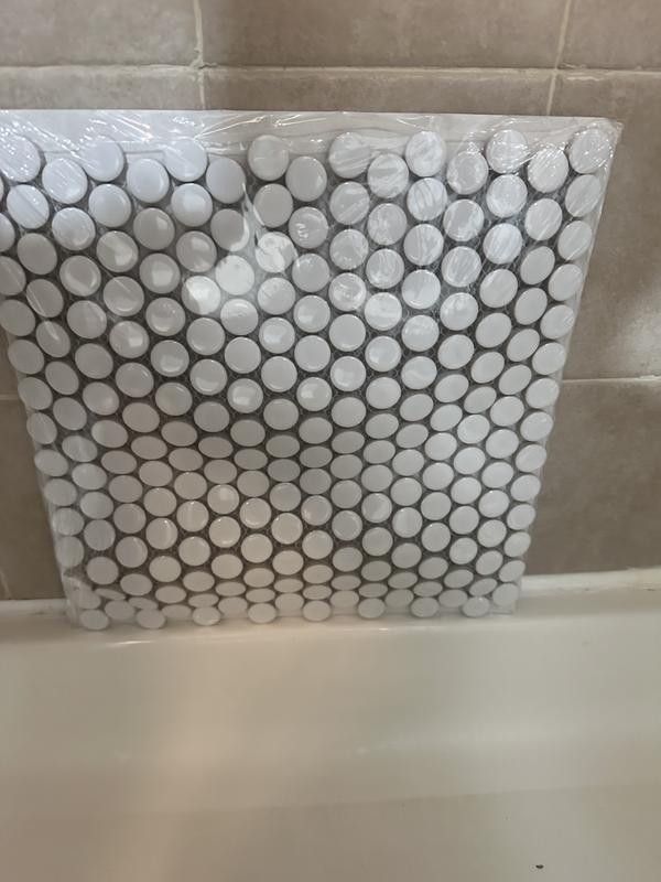 Satori Hudson Mist 12-in x 12-in Matte Porcelain Penny Round Wall Tile ...