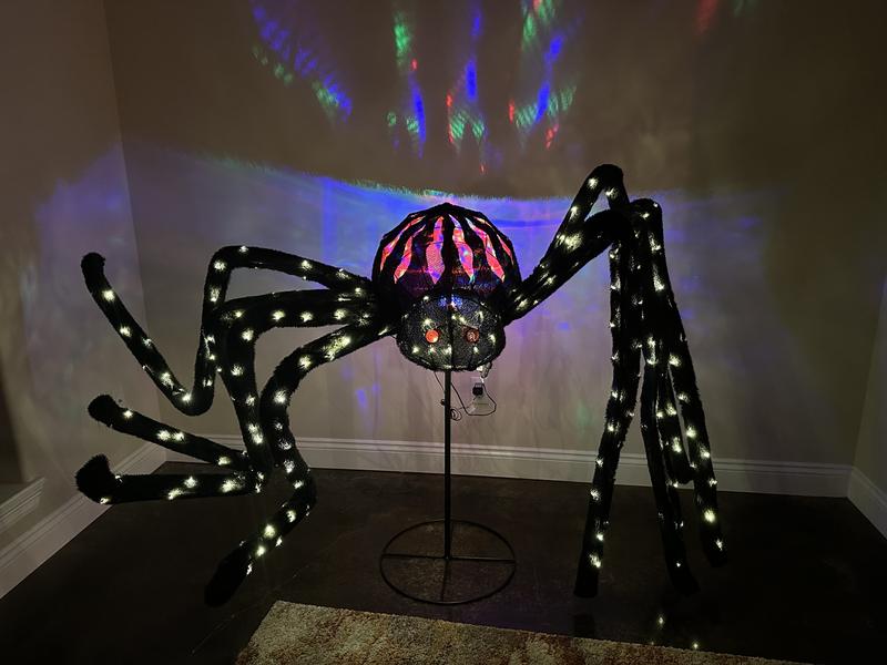 Haunted Living 2.5-ft LED Spider with Projector Decoration ES75-433L at ...