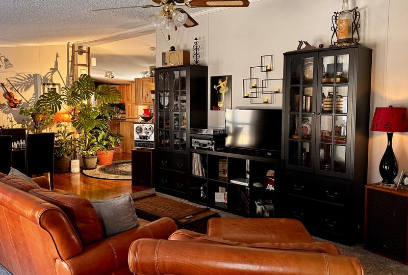 Homsee Wooden Bookcase with Glass Doors Adjustable Shelves and 2 ...