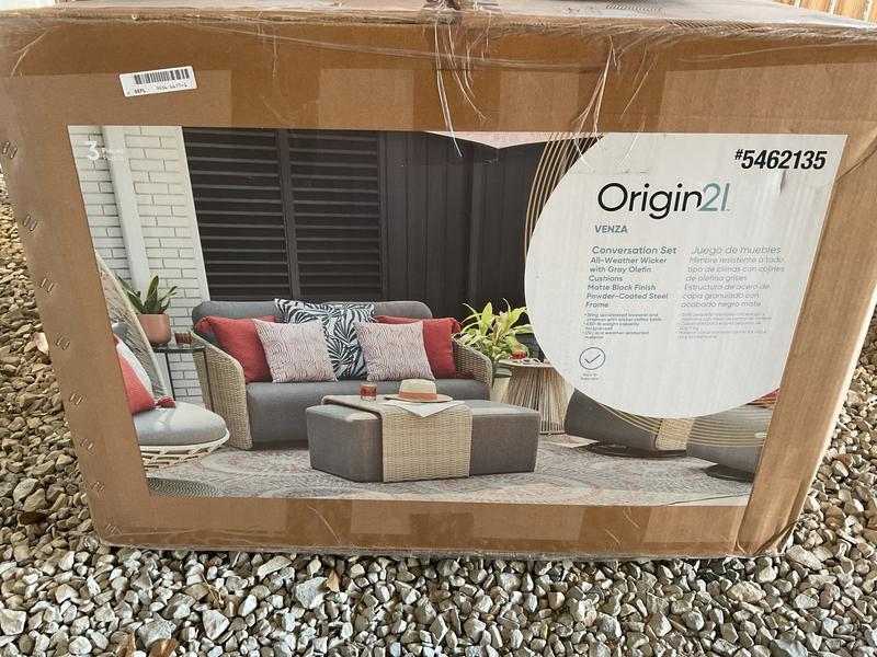 Shop Origin 21 Venza Charcoal Gray 5-Piece Patio Conversation Set with ...
