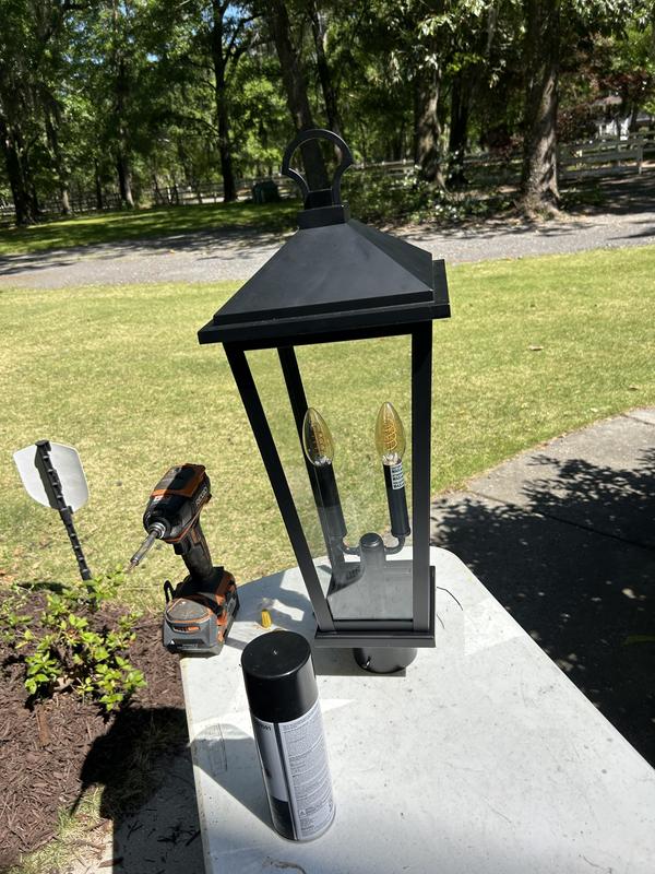 allen + roth Davidson 24.625-in Matte Black Traditional Outdoor Light ...