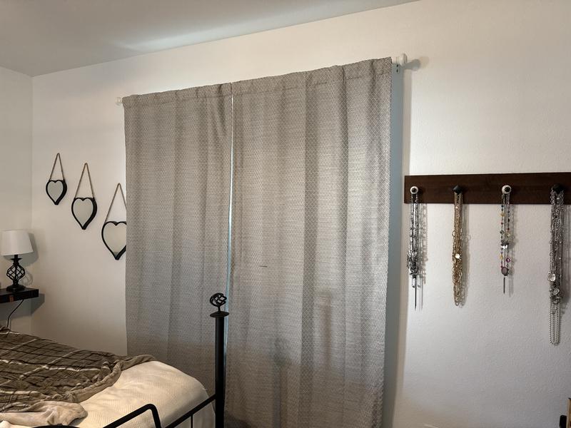 allen + roth 84-in Gray Trellis Room darkening Interlined Back tab ...