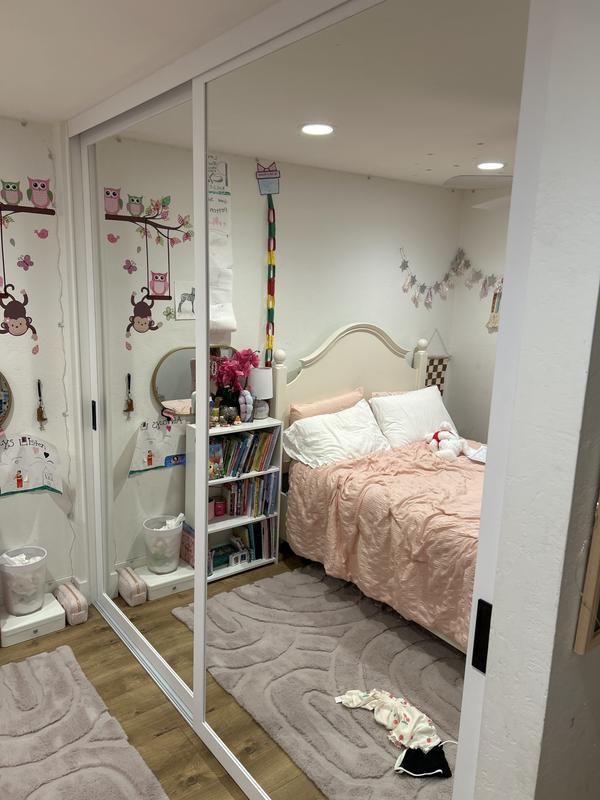 RELIABILT 60-in x 96-in White Flush Mirrored glass Prefinished Pine ...