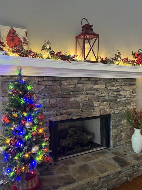 Holiday Living 4-ft Slim Hayden Pine Pre-lit LED Artificial Christmas ...