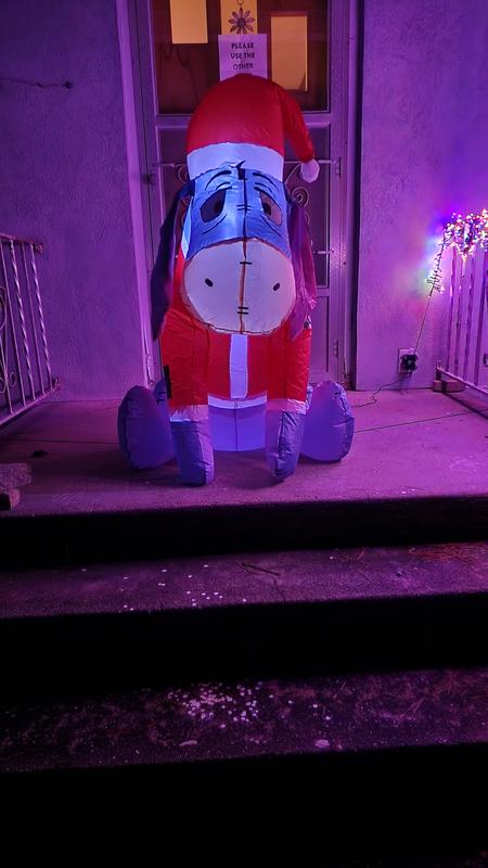 Disney 3.5-ft Lighted Disney Eeyore Santa Christmas Inflatable in the ...