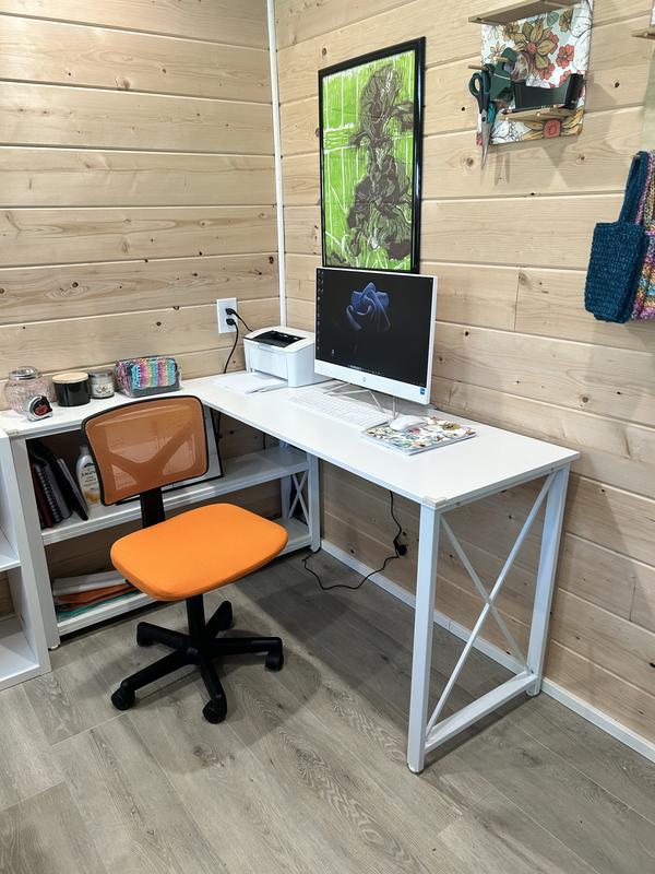 Tribesigns Hoga-JW0172 53.1-in White Modern/Contemporary Computer Desk ...