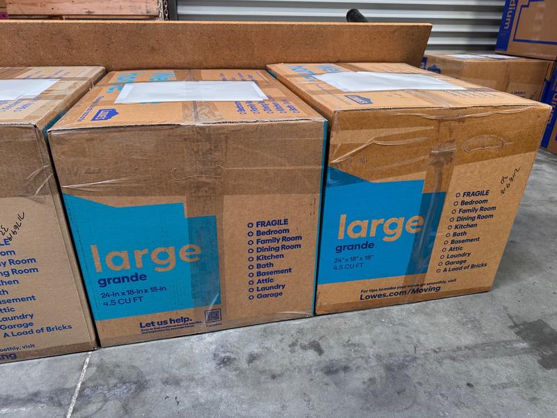 Shop Lowe's Classic Large Moving Box with Handles (40-Boxes) & Scotch ...