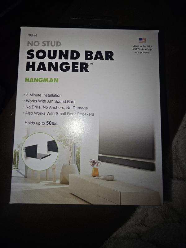 Hangman No Stud Fixed Indoor Wall Sound Bar Hanger (Hardware Included ...