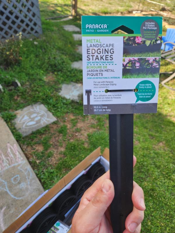 Garden Accents 3 -Pack 10.5-in Black Rust Resistant Steel Edging stake ...