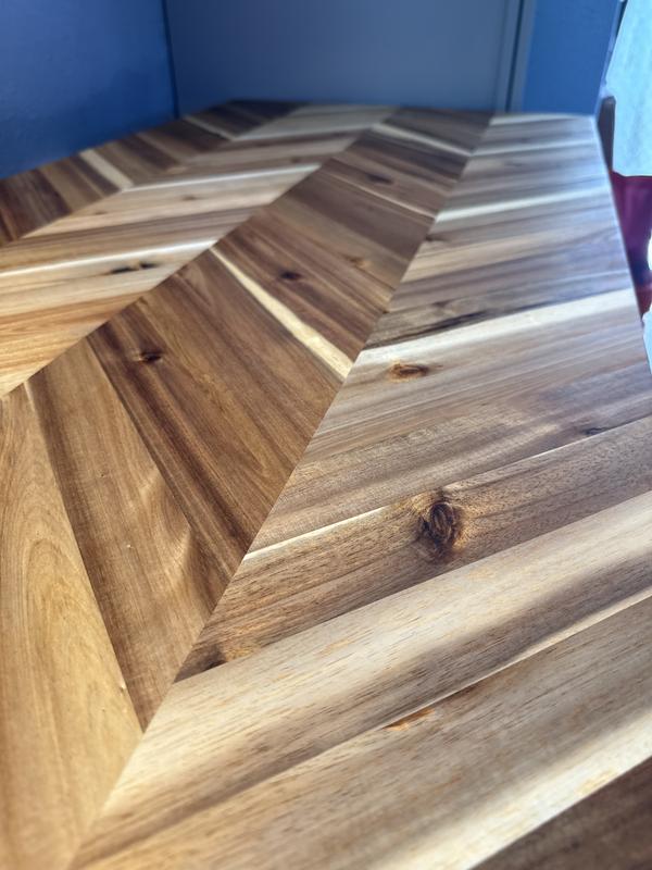 allen + roth 8-ft x 25-in x 1.5-in Natural Chevron Acacia Butcher Block ...