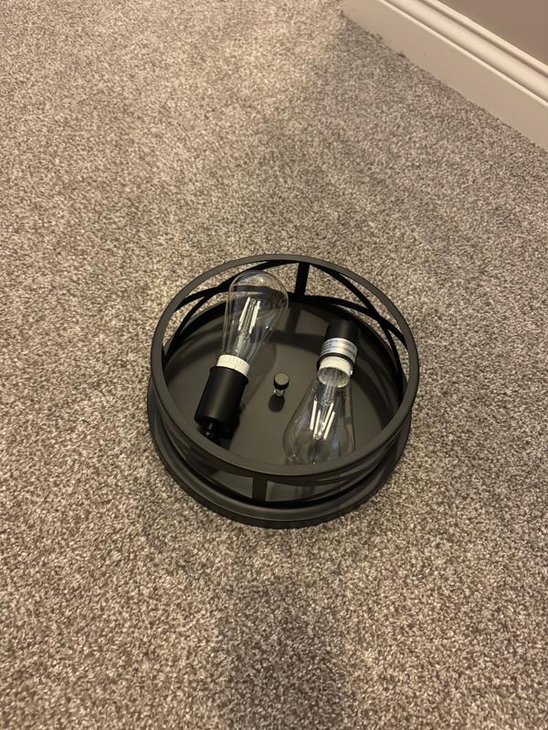 C Cattleya 10.75-in Black Indoor 2 -Light Flush Mount Light 2 -Pack in ...
