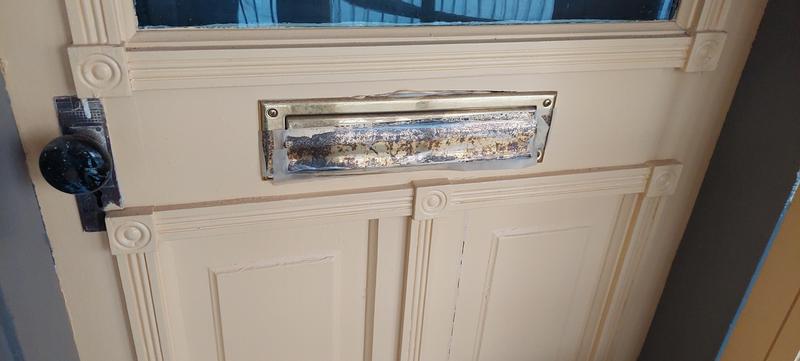 Franklin Brass Brushed Gold Mail Slot (Mounting Hardware Included) in ...
