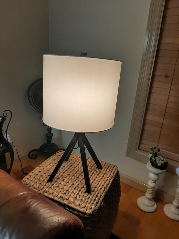 Origin 21 24-in Matte Black LED On/Off Switch Table Lamp with Fabric ...