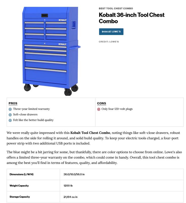 Kobalt 36-in W x 38-in H 5-Drawer Metal Rolling Tool Cabinet (Blue) 410 ...