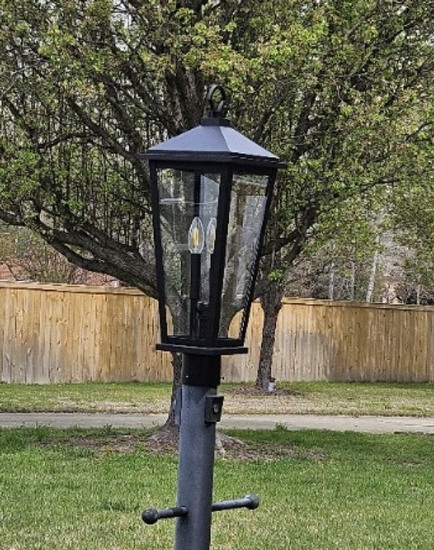 allen + roth Davidson 24.625-in Matte Black Traditional Outdoor Light ...