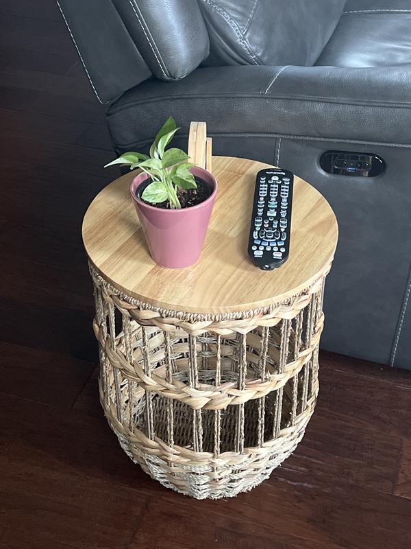 Origin 21 18.89-in H x 15.35-in W Bown Indoor Round Wood Plant Stand ...