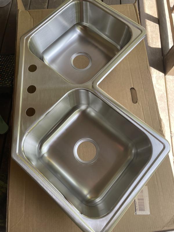 Elkay Dayton Drop-in 31.875-in x 31.875-in Stainless steel Double equal ...