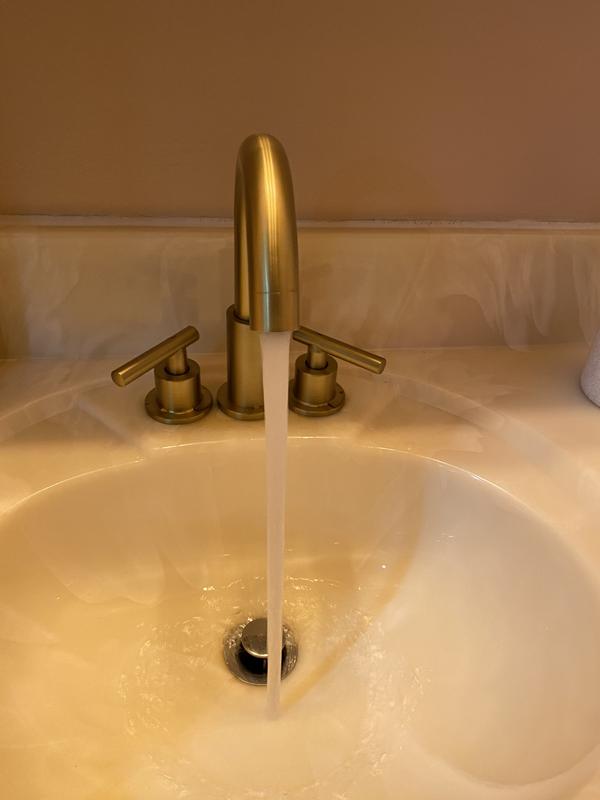 WELLFOR Brushed Nickel Widespread 2-Handle Swivel Bathroom Sink Faucet ...