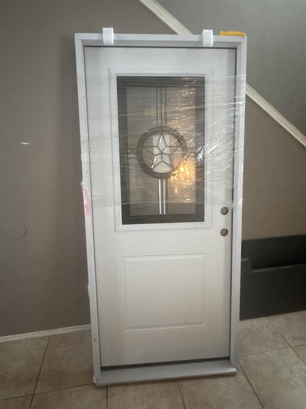 JELD-WEN Texas Star 36-in x 80-in x 4-9/16-in Steel Right-hand inswing ...