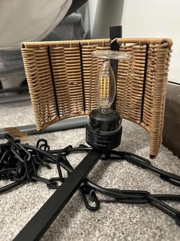 allen + roth 5-Light Matte Black Transitional Plug-in/hardwired Led ...