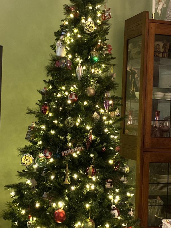 Holiday Living 6.5-ft Robinson fir Pre-lit Slim Artificial Christmas ...
