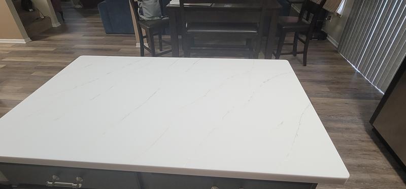 allen + roth Silver Dove Solid Surface White Kitchen Countertop SAMPLE ...