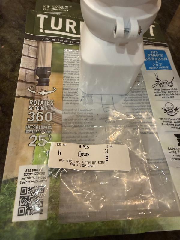 TURNSPOUT Polymer 7.1-in Black Adjustable Downspout connector in the ...