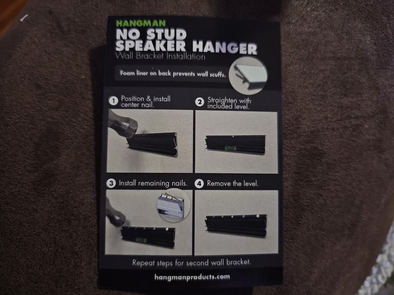 Hangman No Stud Fixed Indoor Wall Sound Bar Hanger (Hardware Included ...