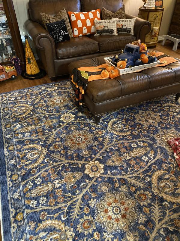 allen + roth Heritage Blue 8 X 10 (ft) Blue/Mult Indoor Medallion Area ...