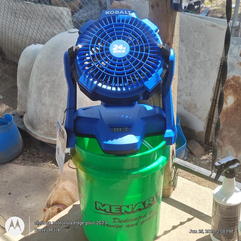 Kobalt 7-in 24-Volt 3-Speed High Velocity Indoor/Outdoor Blue Misting ...