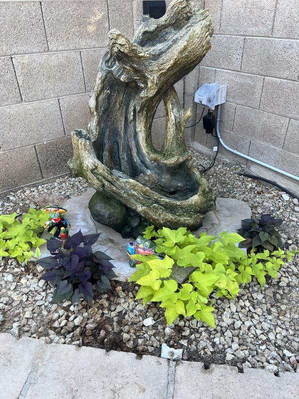 Alpine Corporation 41-in H Fiberglass Water Rock Waterfall Outdoor ...
