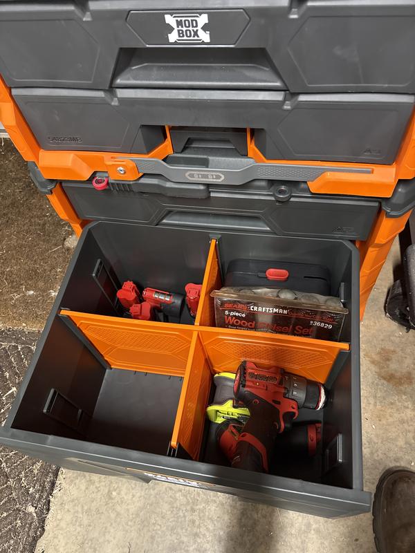 Klein Tools MODbox 23.5-in W x 16.5-in H x 22.3-in D 2-Drawer Orange ...