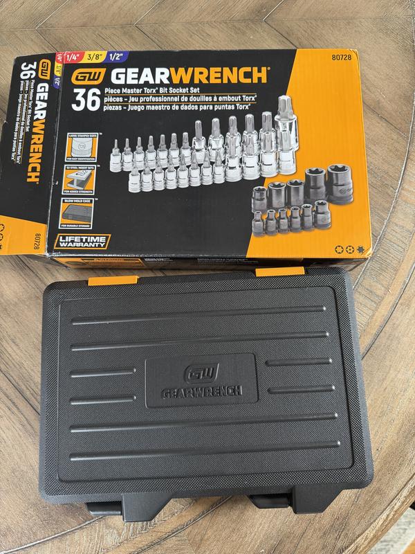 GEARWRENCH 36-Piece Set Drive Set Tamper-proof Torx Bit Driver Socket ...