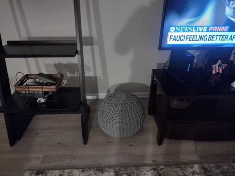 AANNY Designs Lychee Modern Light Grey Pouf Ottoman JJS01161 at Lowes.com