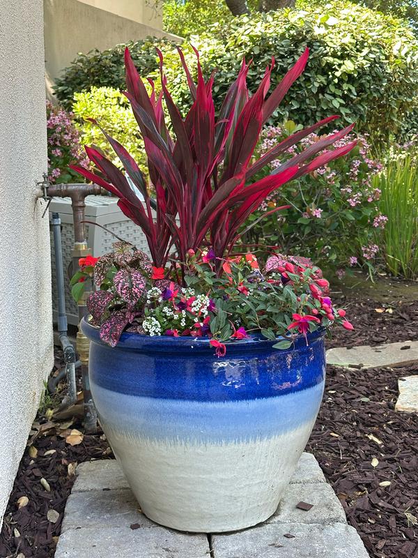 allen + roth Round 15.7-in W Brown Glazed ceramic Indoor/Outdoor ...