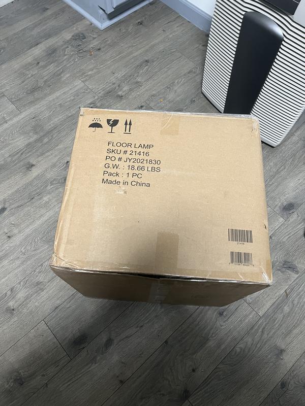 KAWOTI 66-in Blackened Bronze Shaded floor lamp Floor Lamp with Linen ...