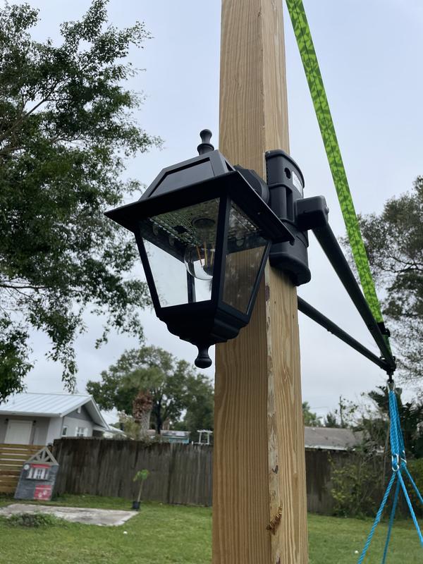 allen + roth Solar Wall Lantern 1-Light 14.37-in H Matte Black Solar ...