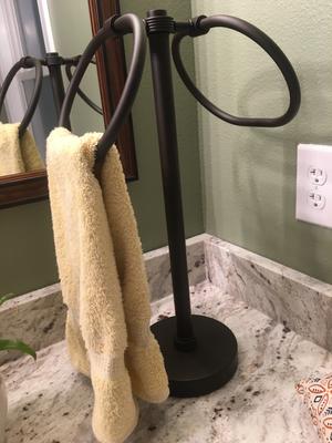 Allied Brass Venetian Bronze Freestanding Countertop Double Towel Ring ...