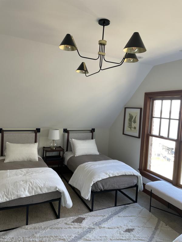 Hunter Grove Isle 4 -Light Matte Black Metal Metal Chandelier in the ...