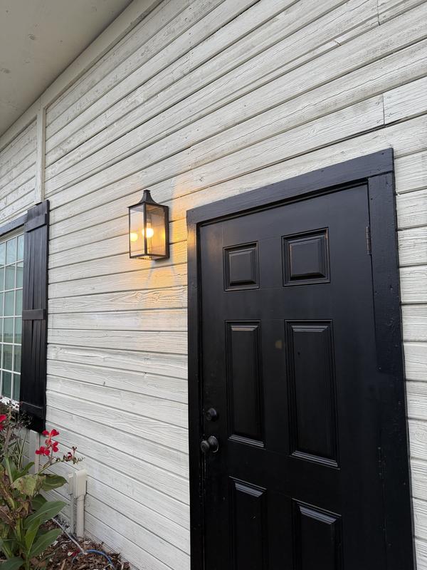 KAWOTI 1 -Light 15-in H Matte Black Hardwired Outdoor Wall Light in the ...