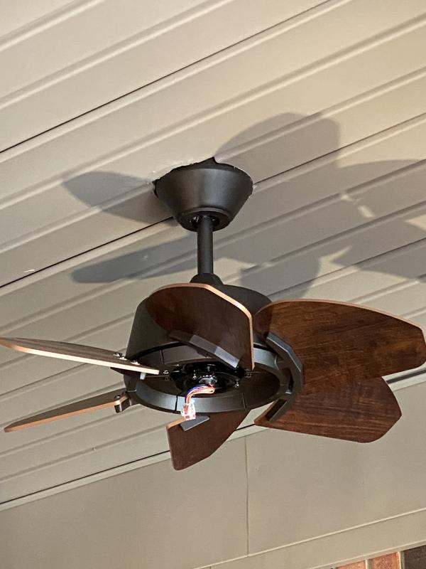 Litex Gaskin 24-in Brushed Nickel with Glazed Cherry/Driftwood Blades ...