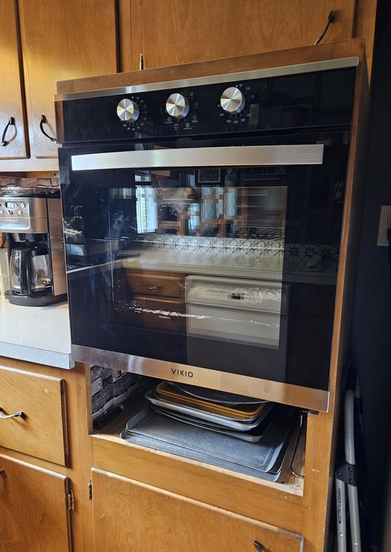 VIKIO 24 inch Single Electric Wall Oven Convection and ( Knob+Black ...