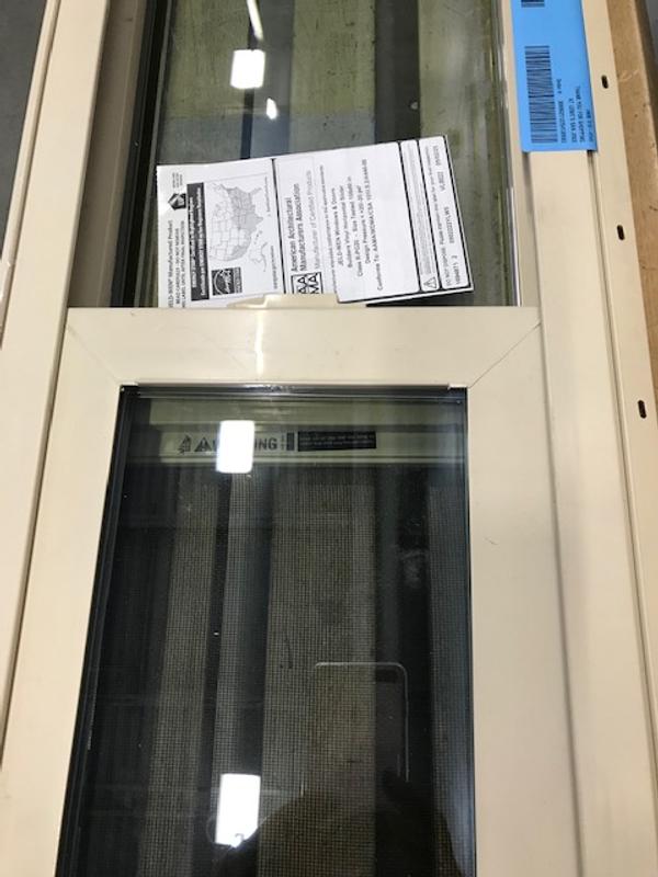 JELD-WEN V-2500 35-1/2-in x 11-1/2-in Right-Handed Almond with Almond ...