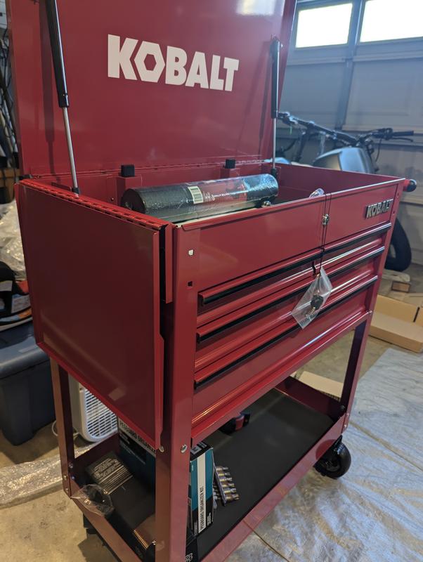 Kobalt 35-in W x 37.5-in H 4-Drawer Steel Rolling Tool Cabinet (Red ...