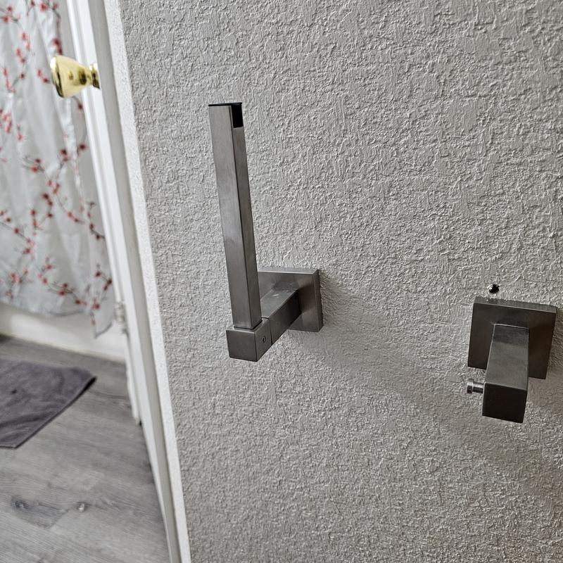 FURUISI Chrome Wall mount Double post Toilet Paper Holder 1 -Rolls in ...