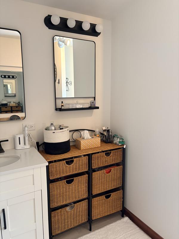 Keonjinn 30-in W x 36-in H Rectangle Gold Framed Wall Mirror in the ...