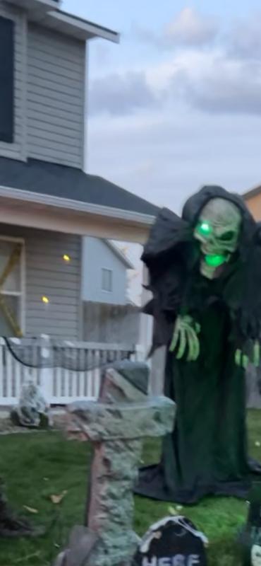 Haunted Hill Farm 7-ft Lighted Animatronic Colossal, the Hunched ...