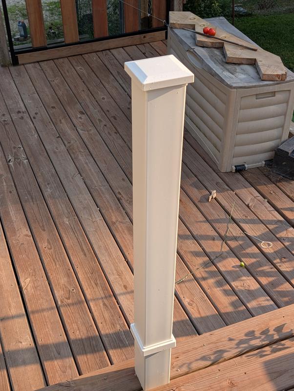 Trex 4-in x 4-in x 4-ft Classic White PVC Deck Post sleeve in the Deck ...