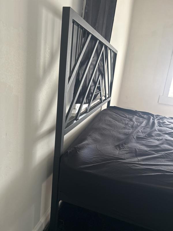ChaletPosh Full Brown Metal Platform Bed with Headboard in the Beds ...